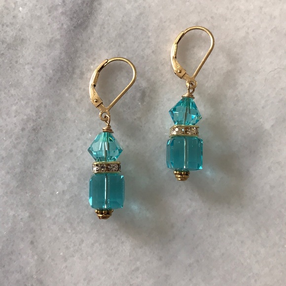 3 Graces Jewelry | Jewelry | Swarovski Turquoise Blue Crystal 4k Gold ...